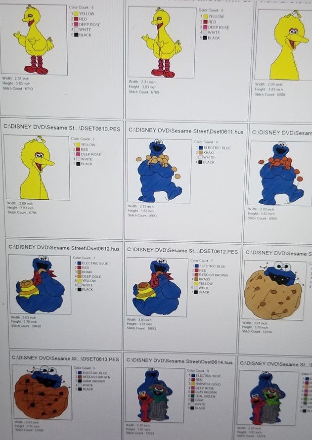 Sesame Street Embroidery Designs