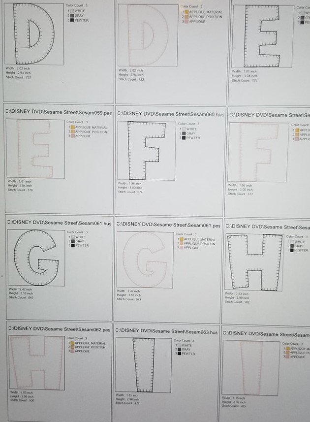 Sesame Street Embroidery Designs