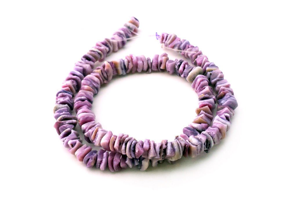 Periwinkle "Violet Rose" Shell Square Cut Beads (6 - 8mm / 16 Inches ...