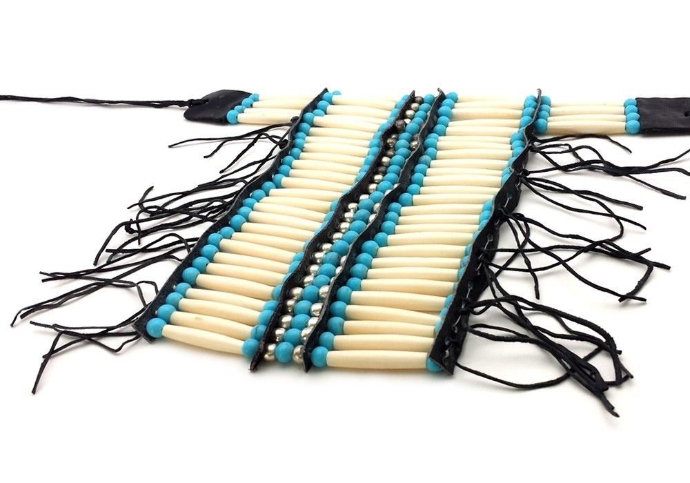 Handmade Traditional Native American Buffalo Bone Hairpipe Breastplate