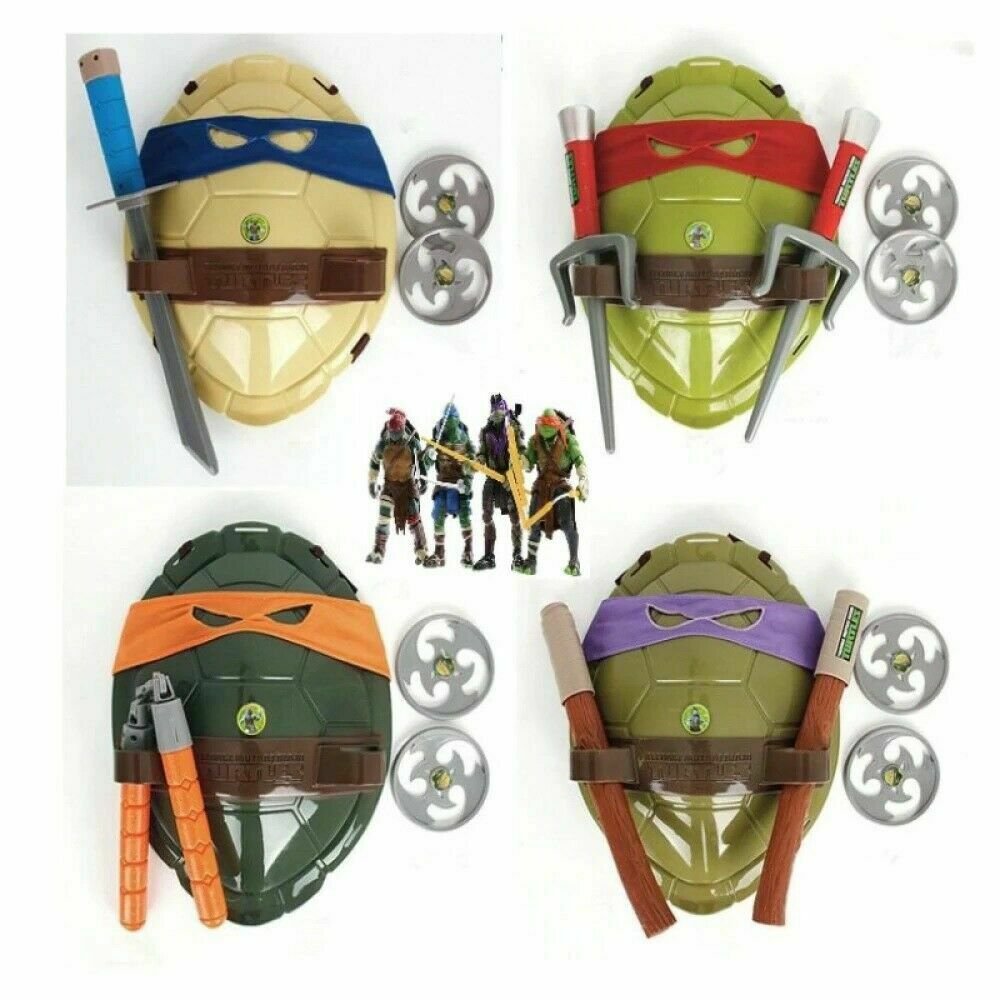 New TMNT Teenage Mutant Ninja Turtles Costume Shell & Weapon set toy