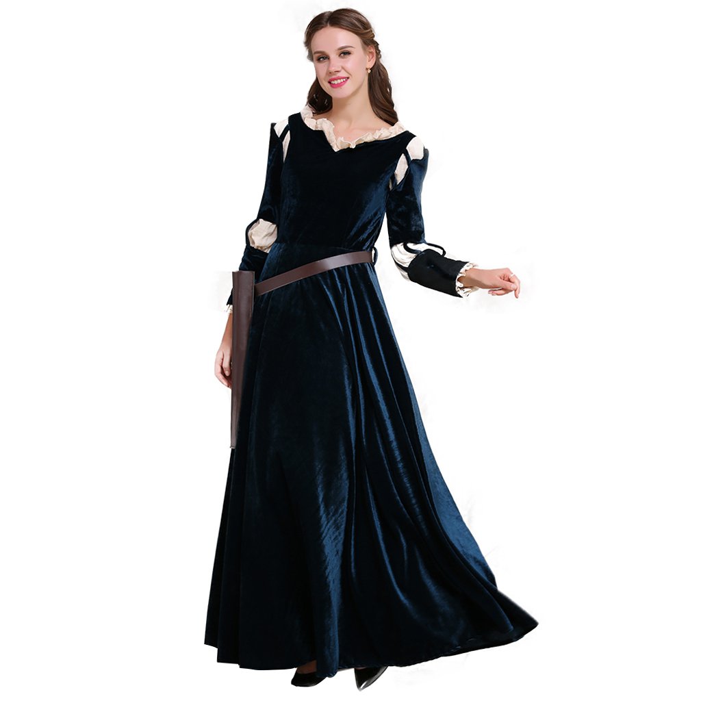 Women's Dark Blue Dress Brave Merida Dress Adult Party Dress