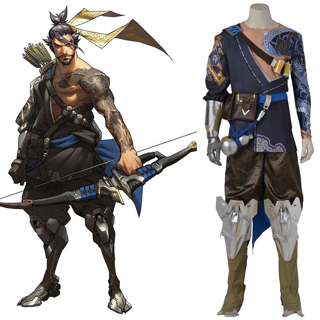 Overwatch Shimada Hanzo Outfit Costume Cosplay Adult's Halloween ...