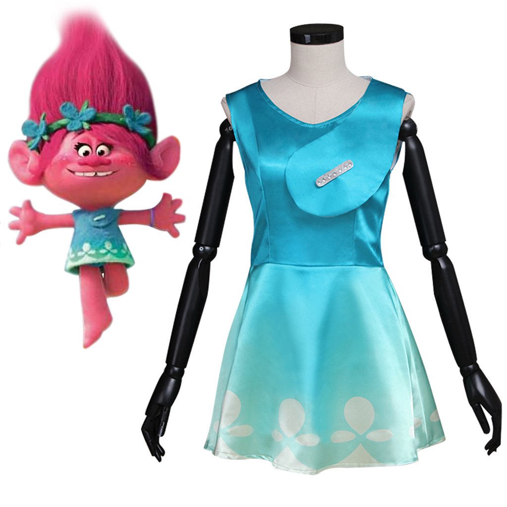 Cosplaydiy Summer girl Poppy princess dress girl Trolls clothes ...