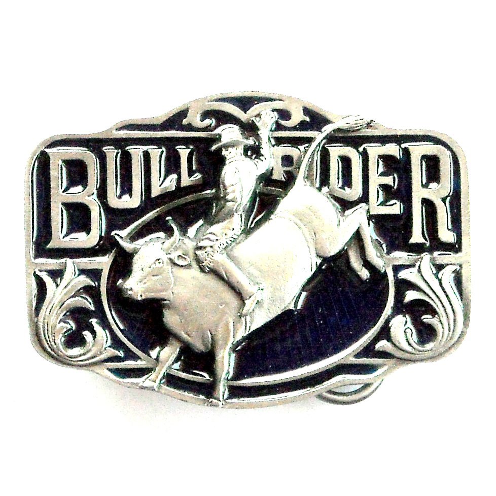 Bull Rider Western Color 3D C J Bergamot US Belt Buckle