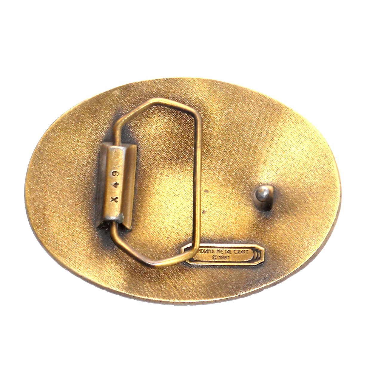 Wild Horses Trophy Vintage Indiana Metal Craft Brass Western Belt Buckle