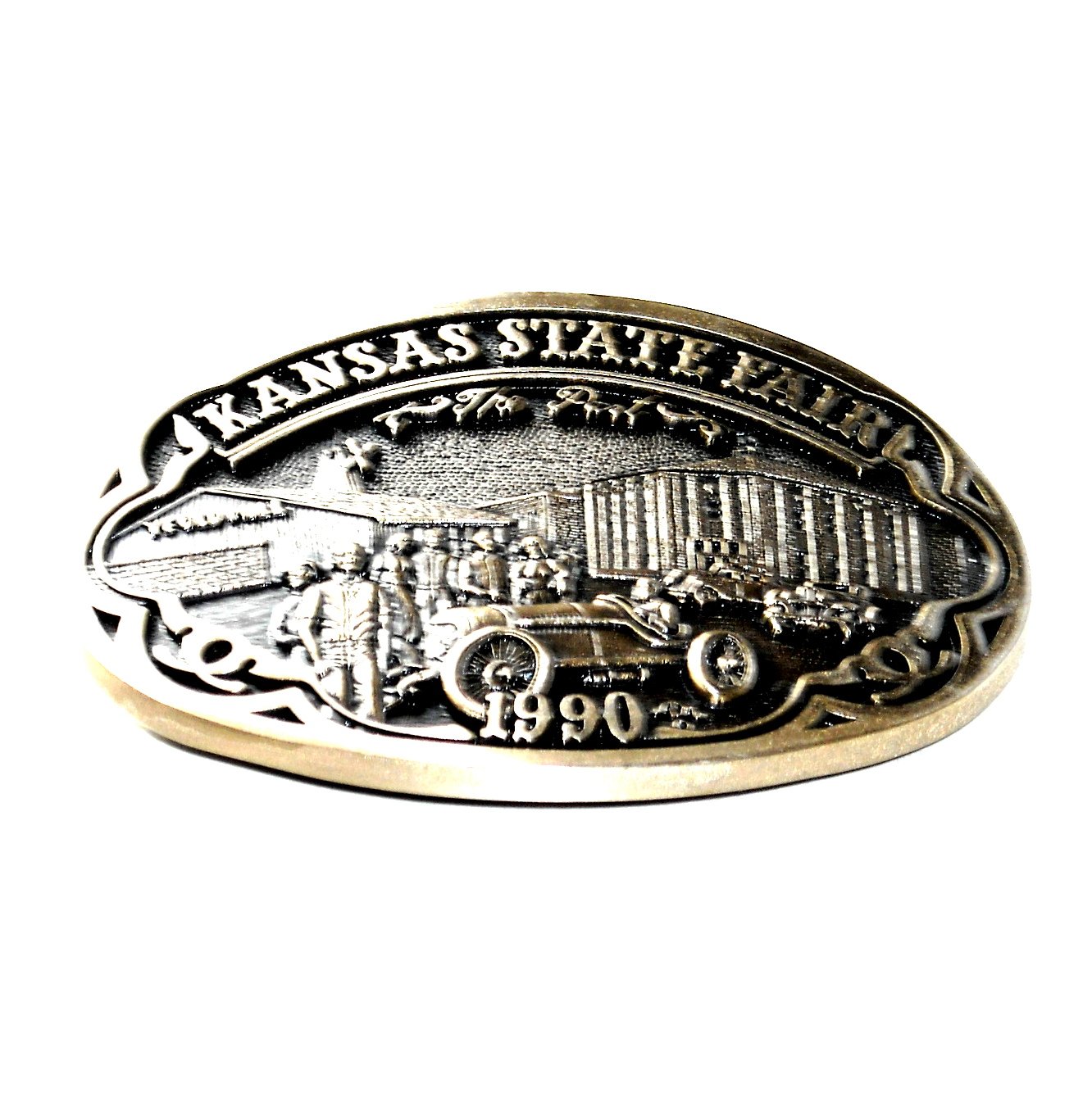 Kansas State Fair 1990 Award Design Solid Brass Belt Buckle