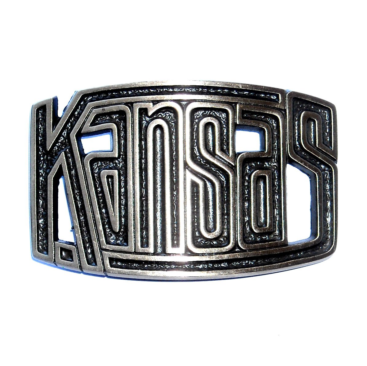 Kansas State 3D Cutout High Mesa Solid Bronze Belt Buckle