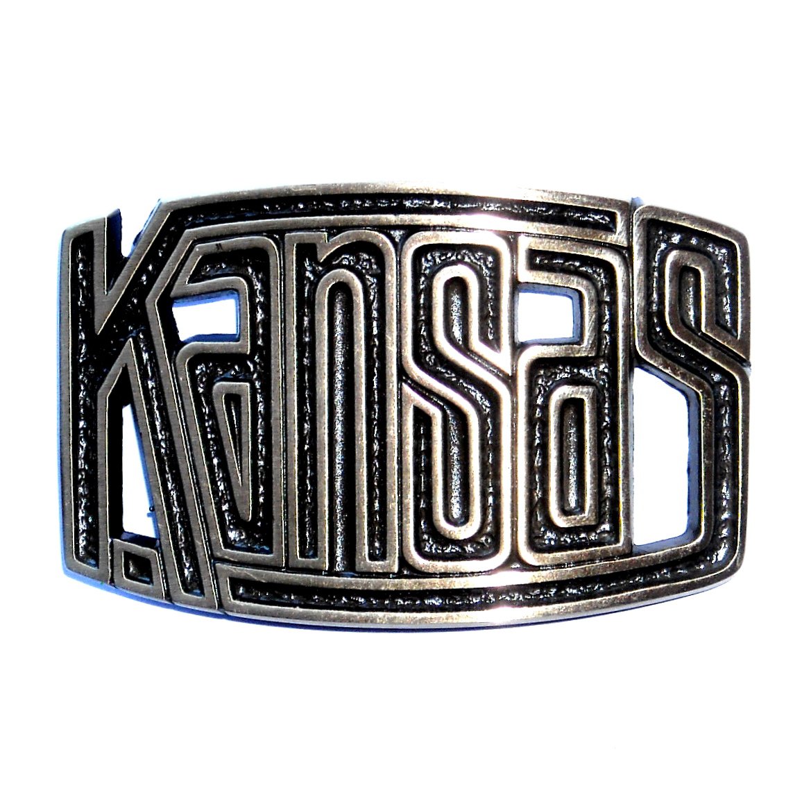 Kansas State 3D Cutout High Mesa Solid Bronze Belt Buckle