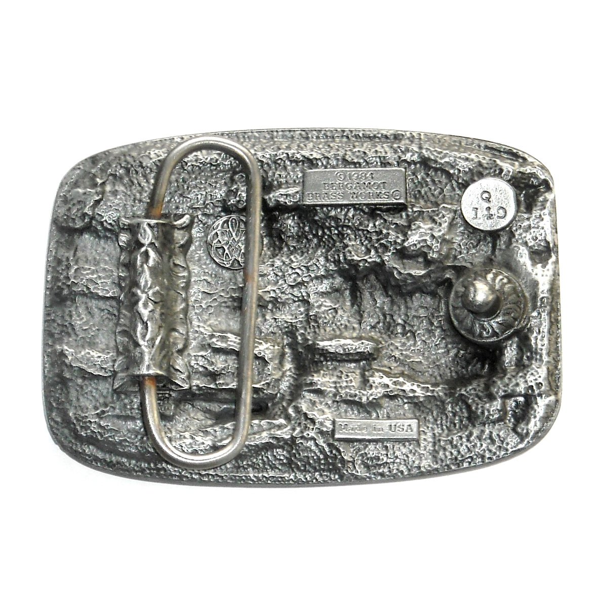 Chainsaw Logging Vintage Bergamot Pewter US Belt Buckle