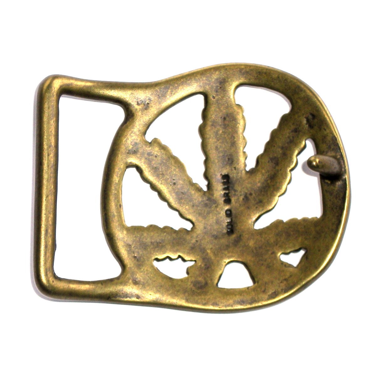 Cannabis Marijuana Solid Brass Vintage Belt Buckle