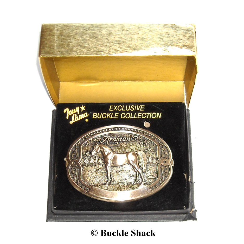 Arabian Tony Lama Horse Breeder Series Solid Brass US Belt Buckle