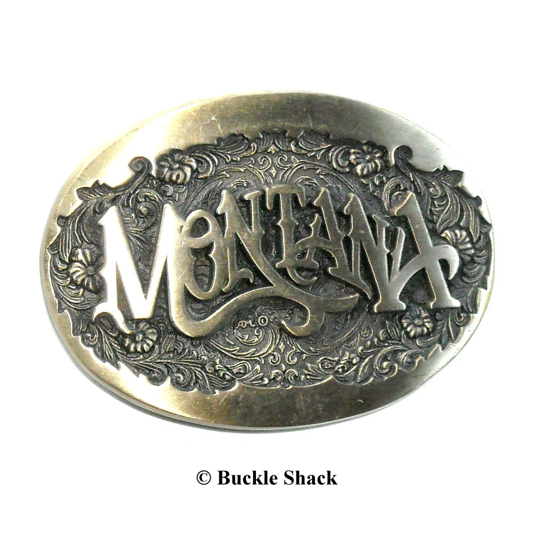 Montana Treasure State ADM Award Design Medals Brass Standard Belt Buckle