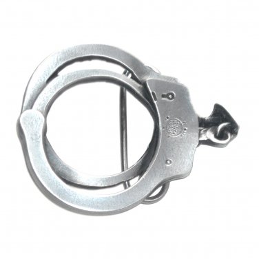 Handcuffs Bergamot 3D Pewter X60 1981 US Belt Buckle