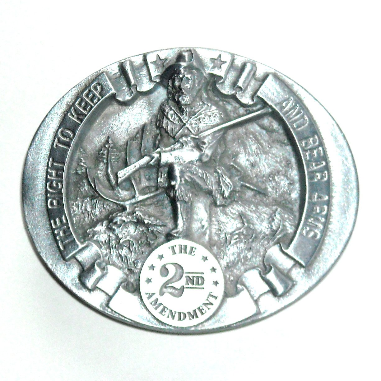 2ND Amendment Right To Keep And Bear Arms Bergamot Pewter US Belt Buckle