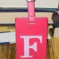 LETTER F INITIAL LUGGAGE TAG NEW GANZ HOT PINK WITH A LIGHTER PINK ...