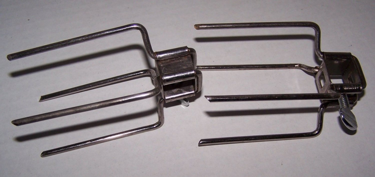 Farberware Broiler Open Hearth Rotisserie Replacement Spit Rod Forks