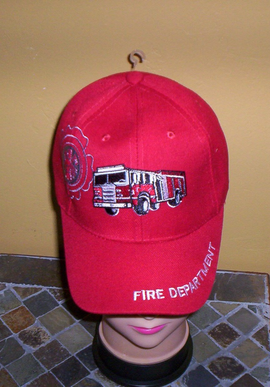 Boys Kids Red Embroidered FIRE TRUCK Hat Ball Cap Child Hat New w/Tags!