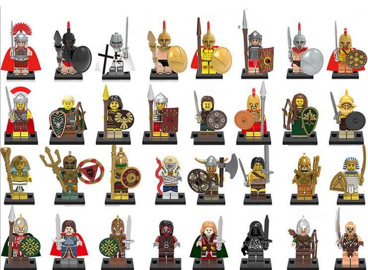 32pcs Medieval Knight Sparta 300 Soldiers Compatible Lego Medieval ...