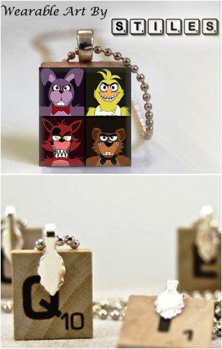 Five Nights At Freddy's Scrabble Tile Pendant - Freddy, Bonnie, Chica ...