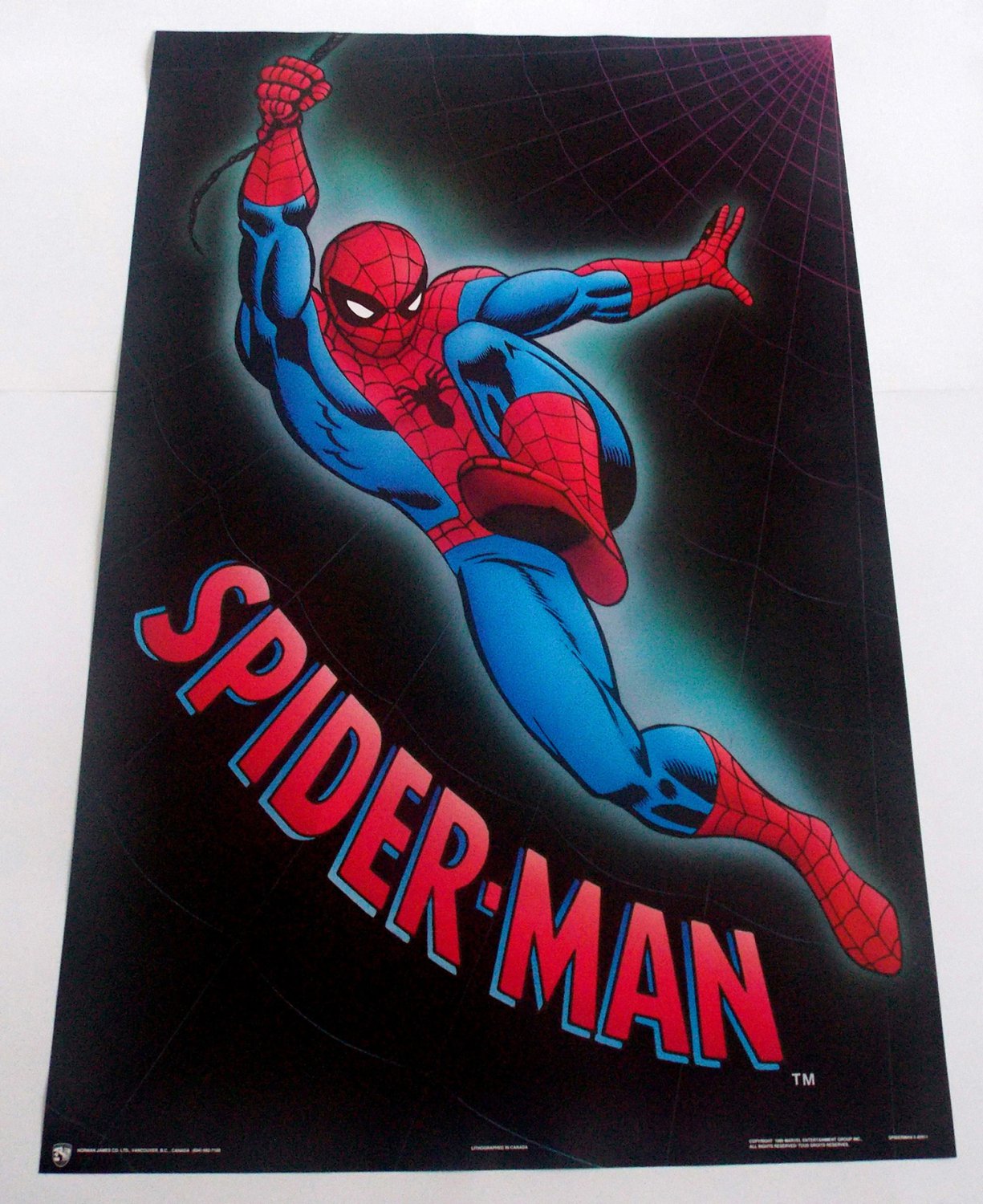 SPIDERMAN POSTER FROM 1989 MARVEL COMICS VINTAGE AND RARE!