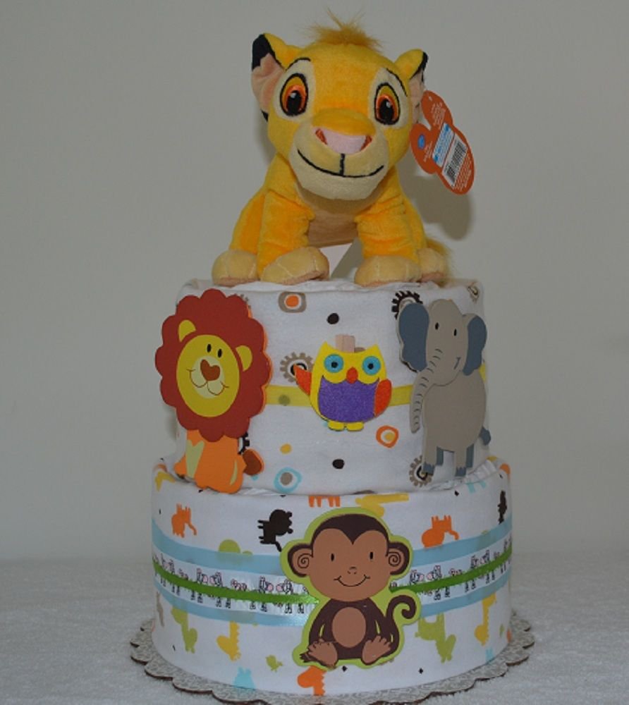 2 Tier Simba / Lion King / Jungle Themed Baby Diaper Cake (Girl/ Boy ...