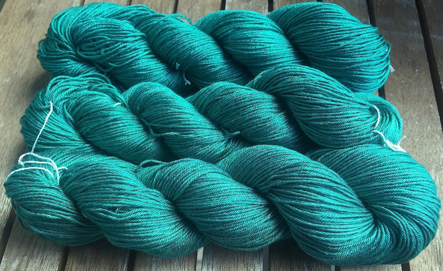 New! Hand Dyed Yarn - Emerald Jewel - 100% Pure Mulberry Silk