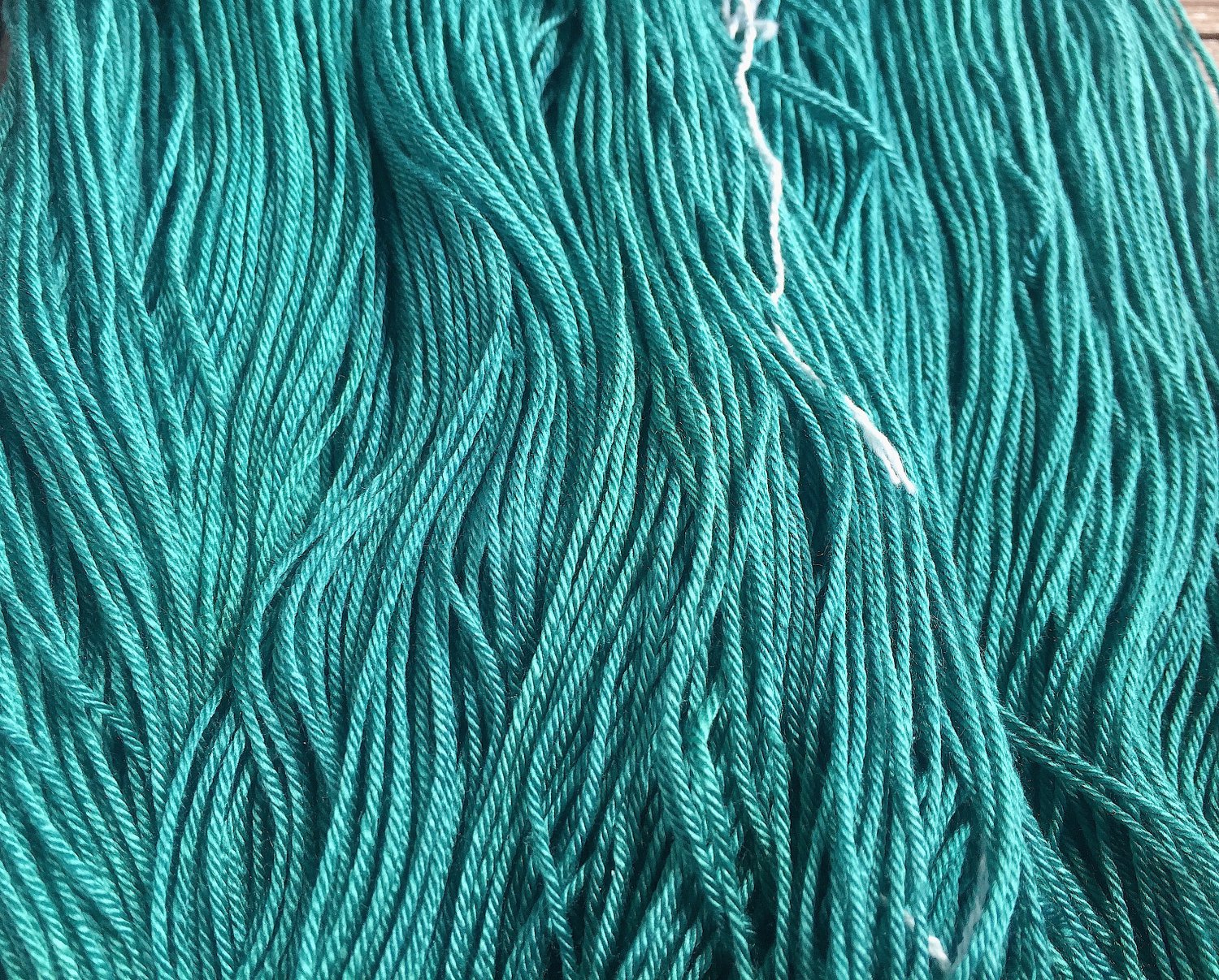 New! Hand Dyed Yarn - Emerald Jewel - 100% Pure Mulberry Silk