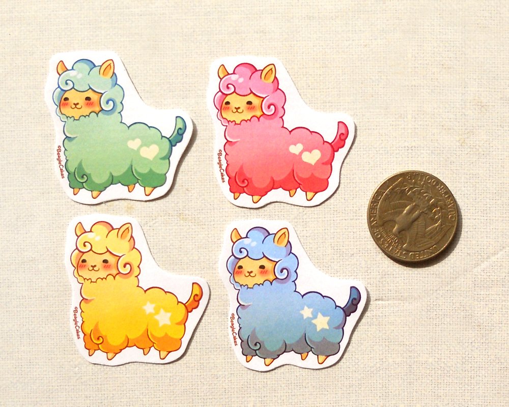 Kawaii Alpaca Stickers Pack of 12: Cute Pastel Animal Llama Planner ...