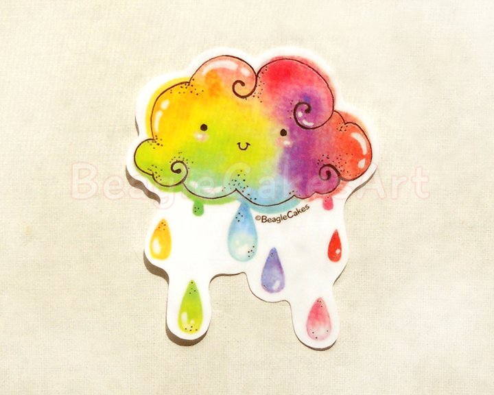 Rainbow Sticker. Kawaii Rainbow Sticker. Laptop Sticker. Waterproof ...