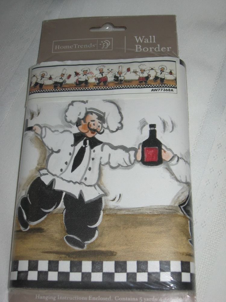 Home Trends Chef Chorus Wall Border 5 Yds 15 Ft Kitchen Chefs AW77368A