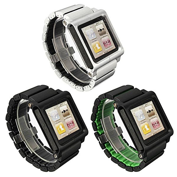 Aluminum Multi-Touch Wrist Strap Watch Band For iPod Nano 6th