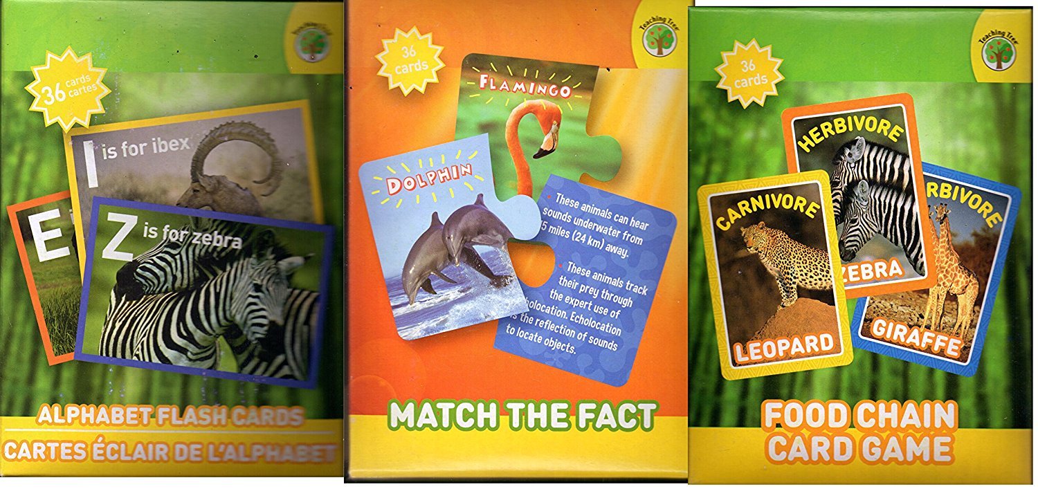 Set of 3 National Geographic Flash Cards