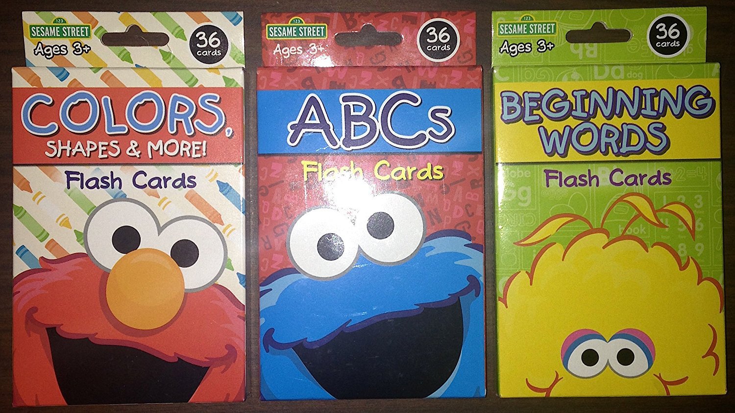 Sesame Street Colors Shapes & More, ABCs, and Beginning Words Flash ...