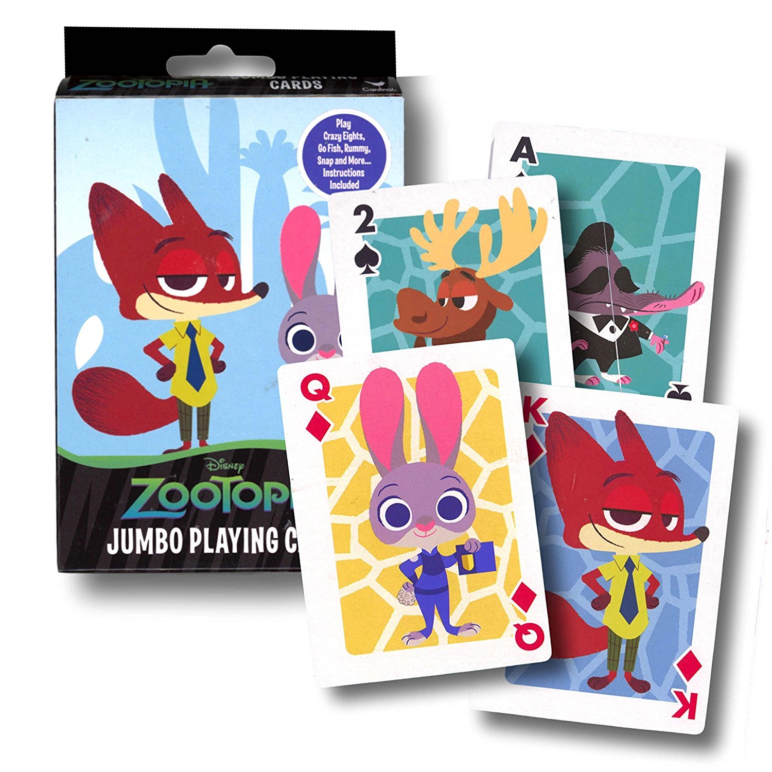 Zootopia Jumbo Card Game ~ Nick Wilde, Finnick, Judy Hopps, Mr. Big ...