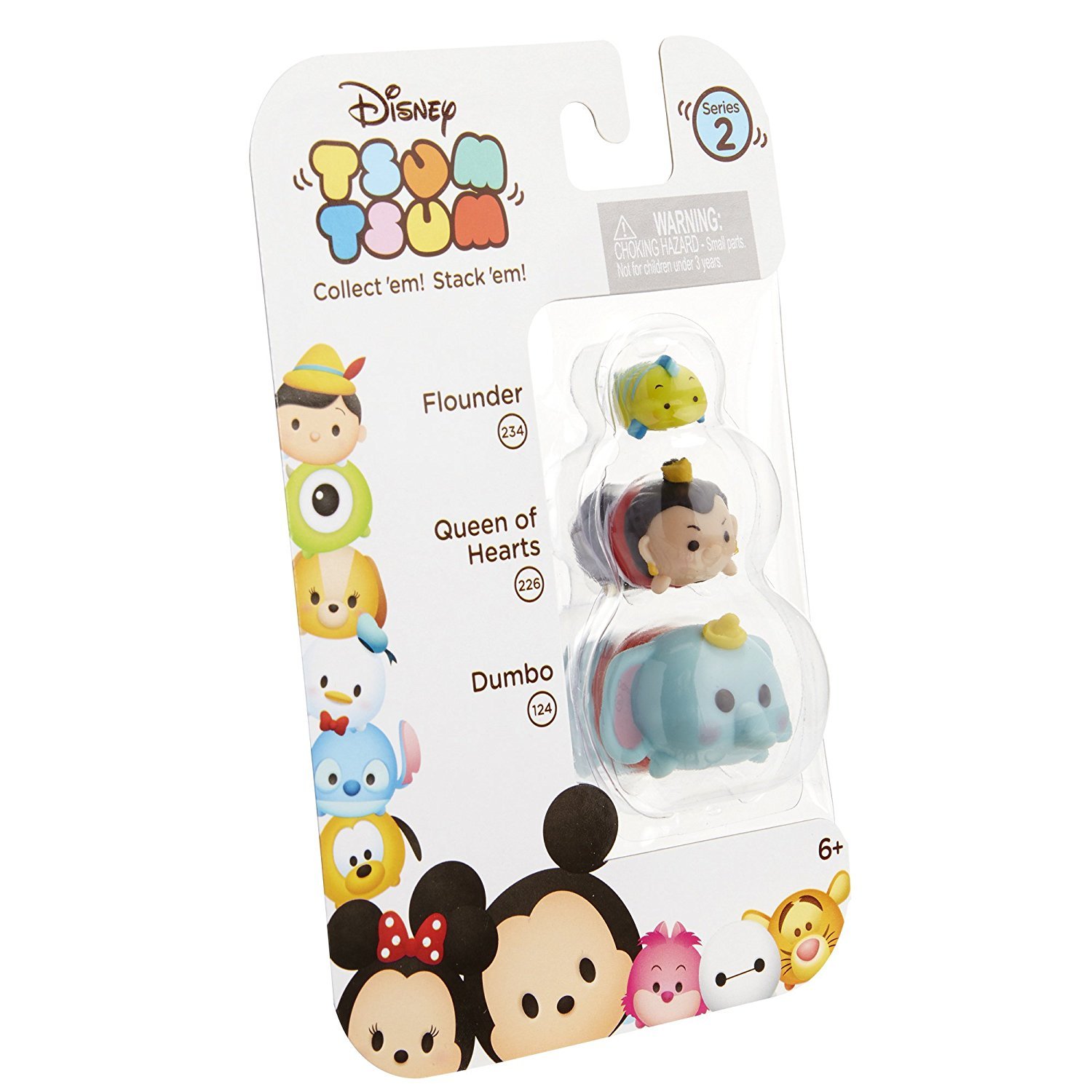 Tsum Tsum 3-Pack Figures: Dumbo/Queen of Hearts/Flounder