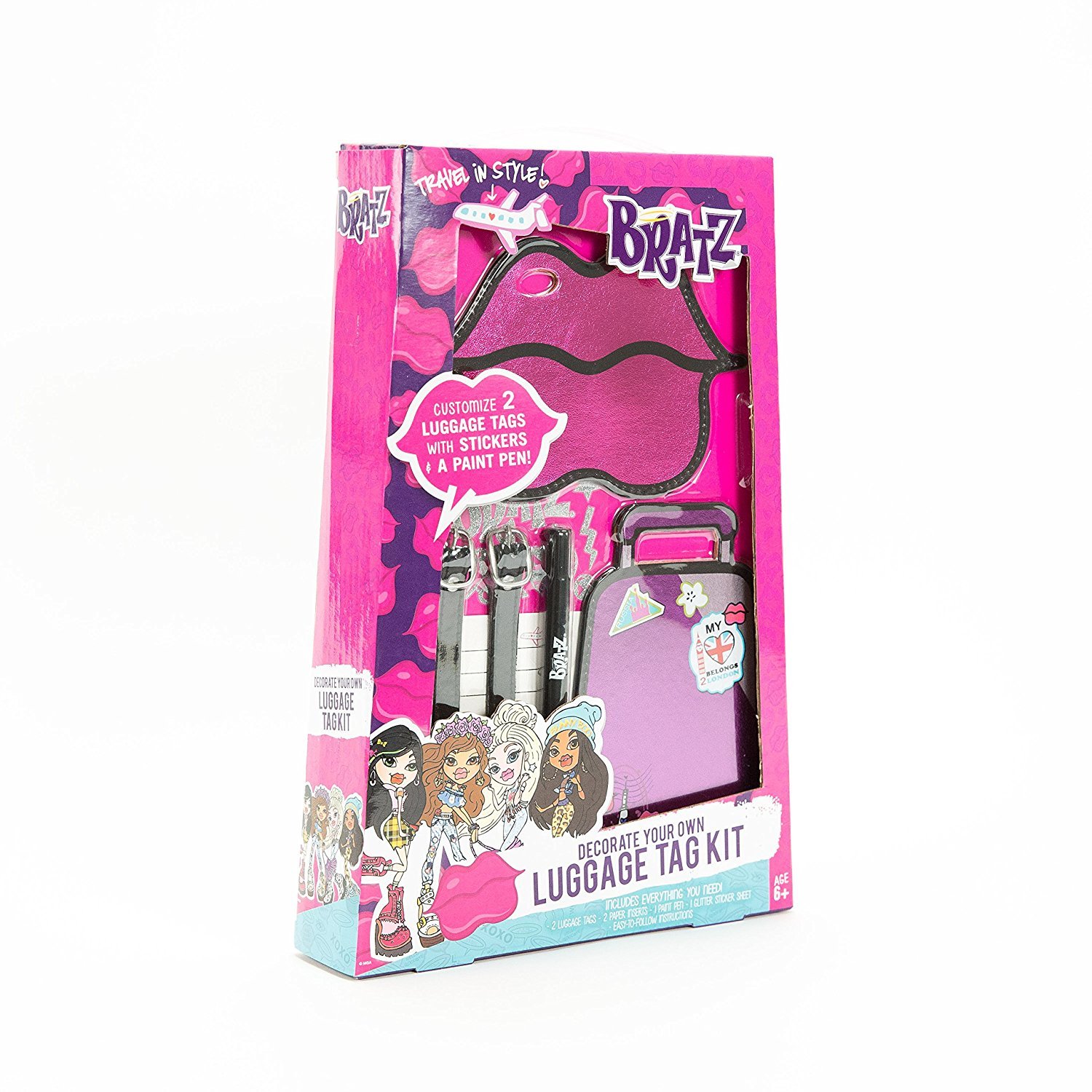 Bratz Decorate Your Own Luggage Tag Kit with (2) Luggage Tags/Stickers ...