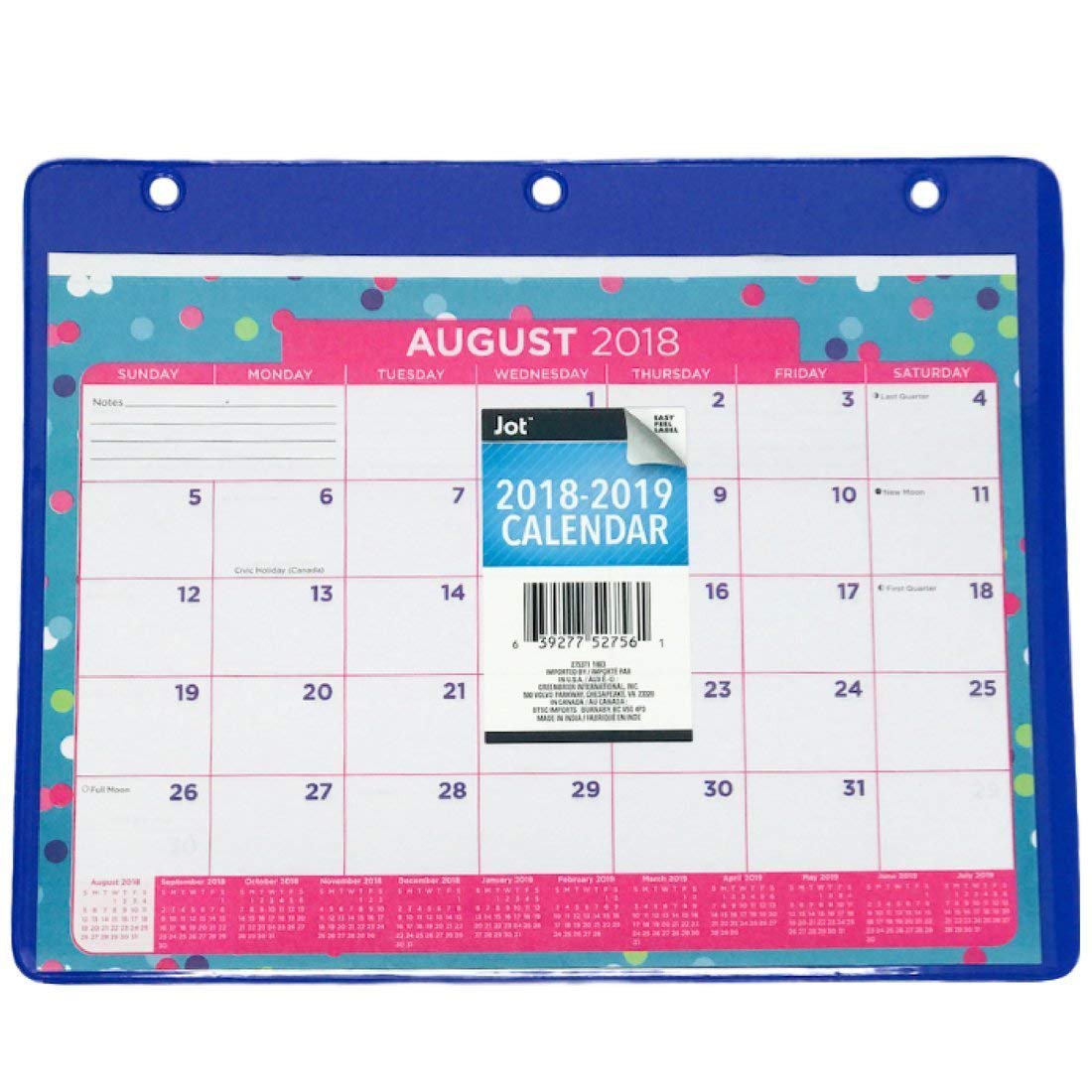 School Calendar 2018-2019 Student Purple Fashion Binder 3 Ring ...