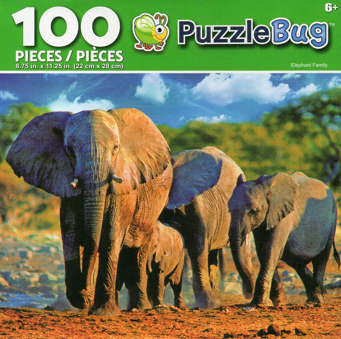 Cra-Z-Art Elephant Family - Puzzlebug - 100 Piece Jigsaw Puzzle