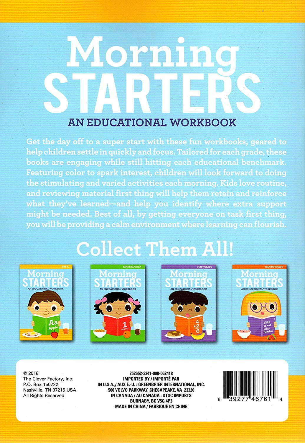 Educational Workbooks PRE-K Morning Starters