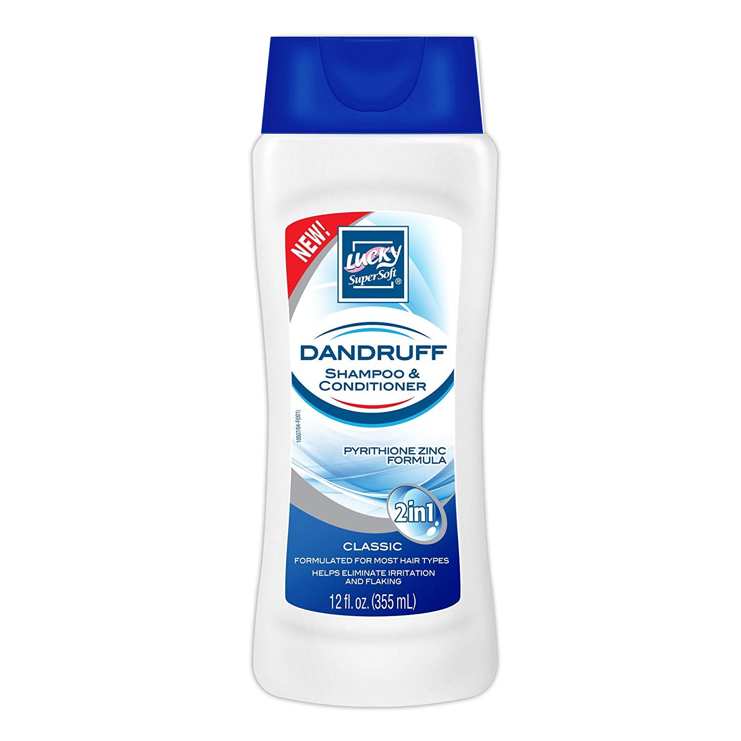 Lucky Super Soft 2-in-1 Dandruff Shampoo & Conditioner, 12 Ounce