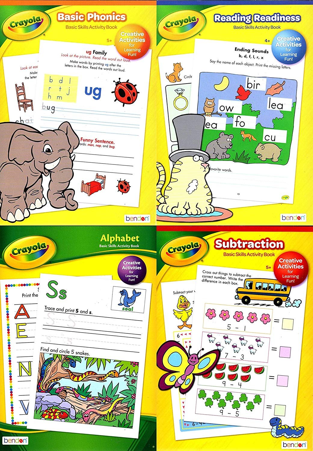 Crayola Basic Skills Activity Educational Workbooks - Set of 4 Books