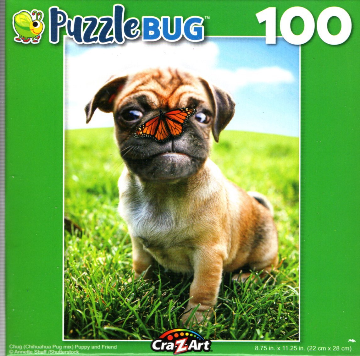 Chug (Chihuahua Pug Mix) Puppy and Friend - 100 Pieces Jigsaw Puzzle