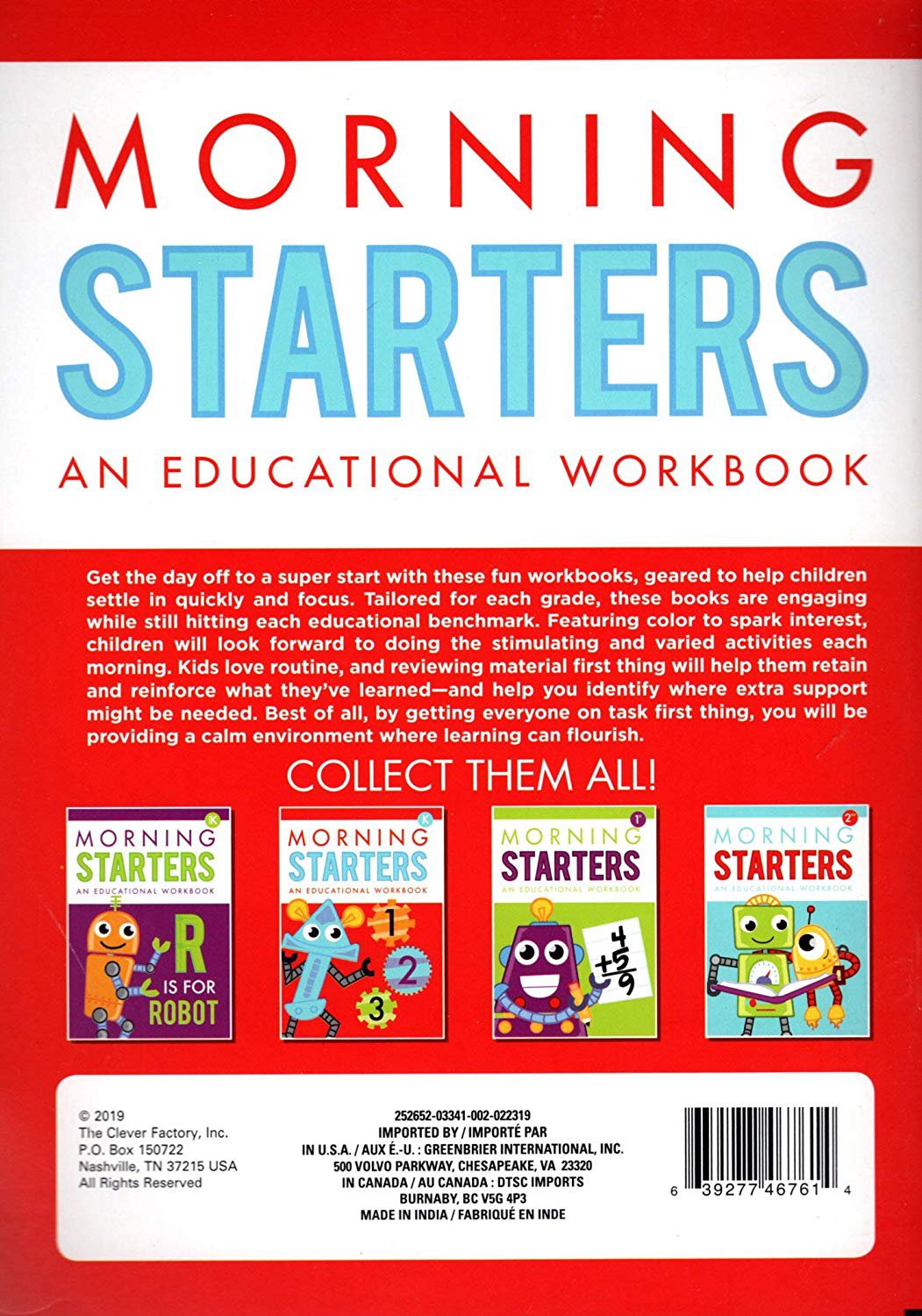 Kindergarten - Morning Starters Educational Workbooks -v4