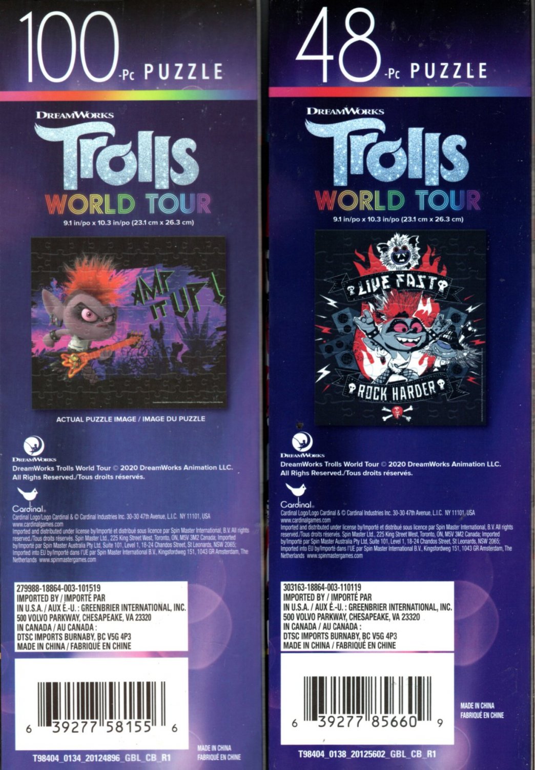 DreamWorks Trolls - 48 -100 Pieces Jigsaw Puzzle - (Set of 2)