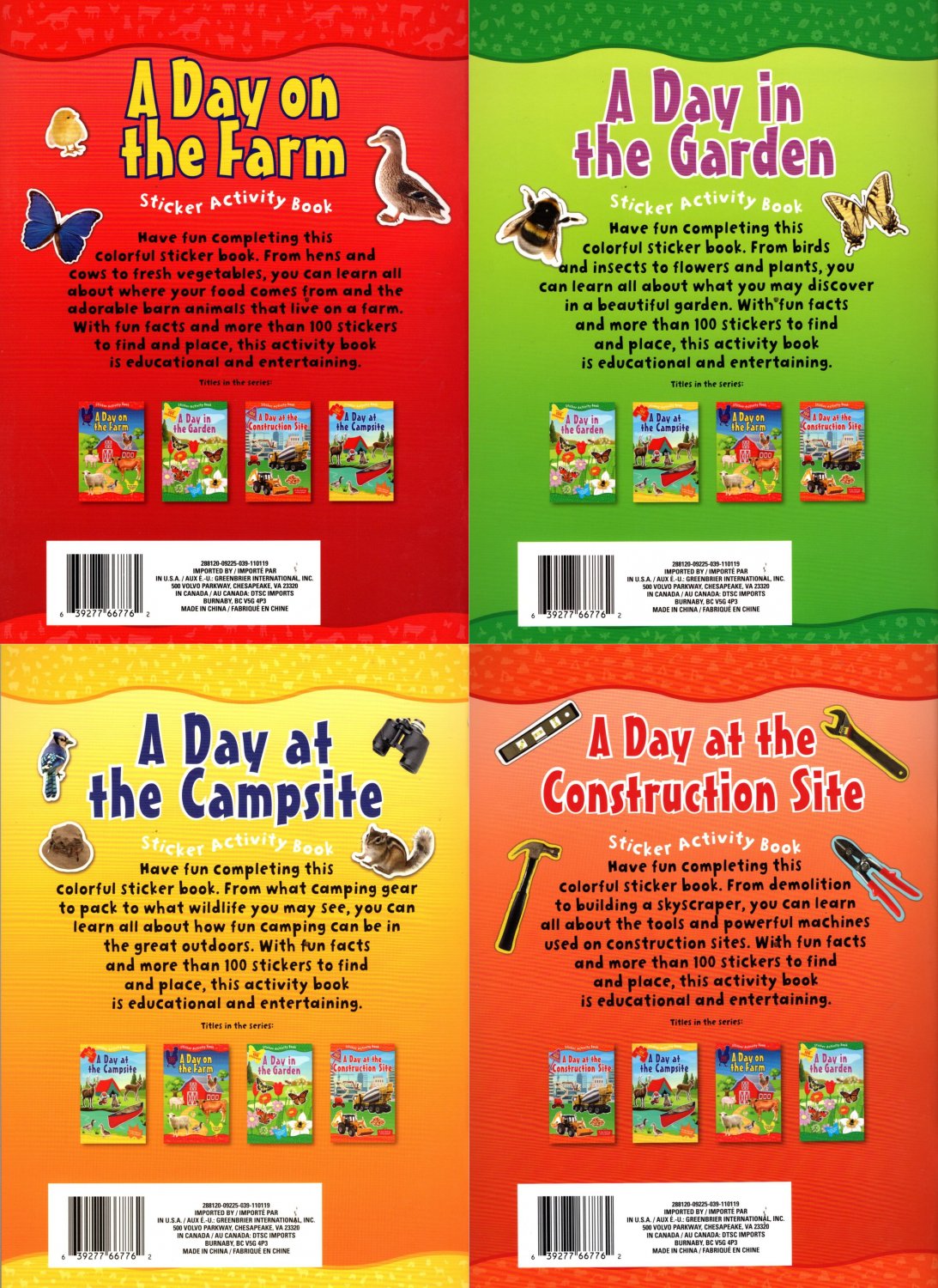 Sticker Activity Book - with Over 125 Stickers - (Set of 4 Books)