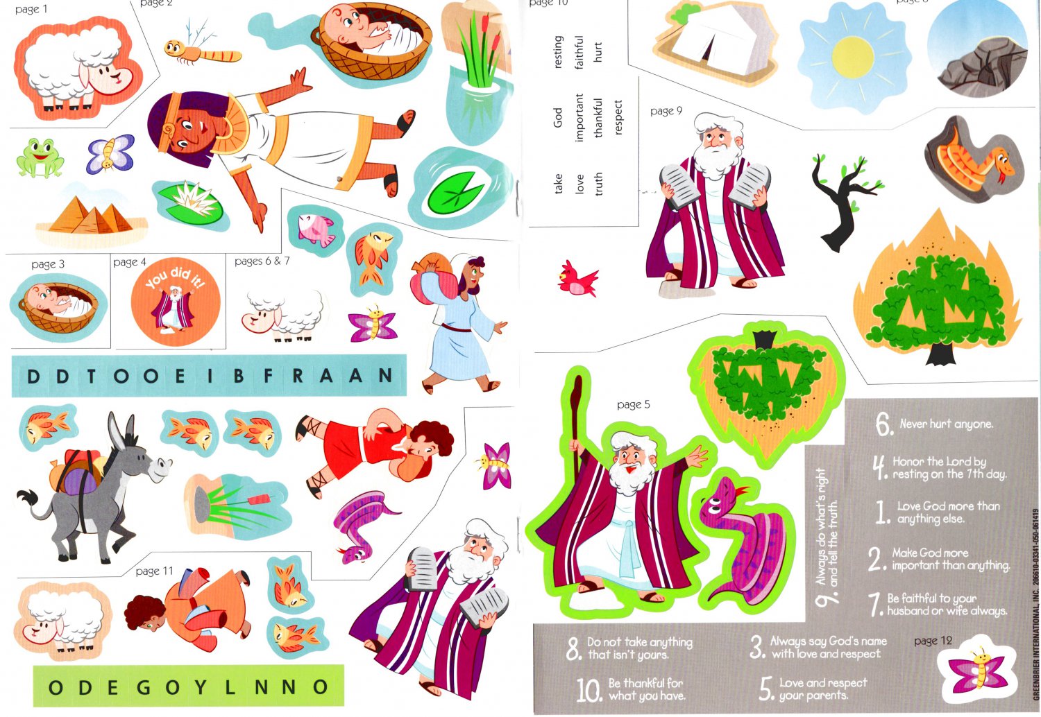 Bible Activity Moses Sticker Book Over 80 Stickers