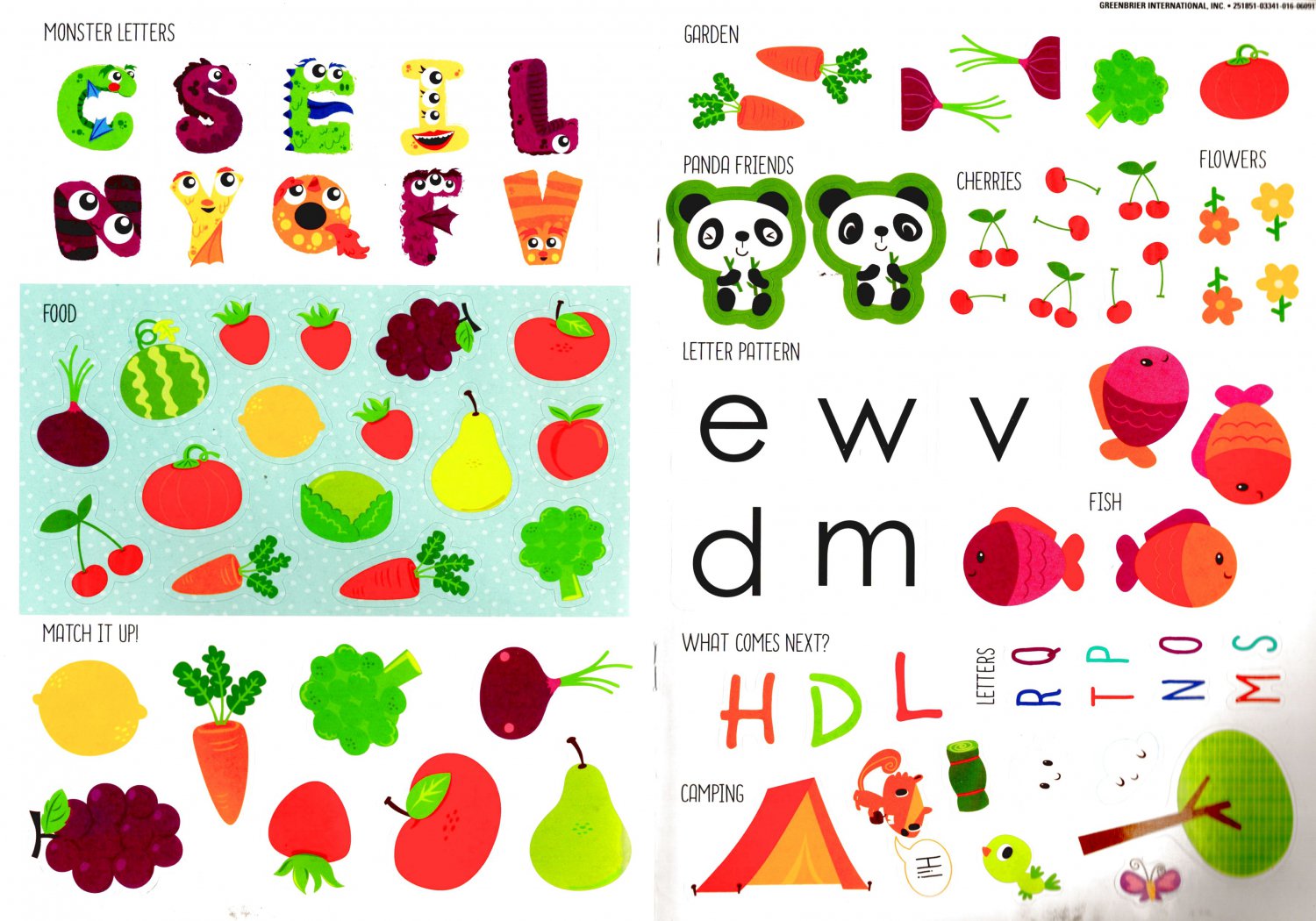 Colors, Letters, Numbers, Shapes - Learning Sticker Book - Educational ...
