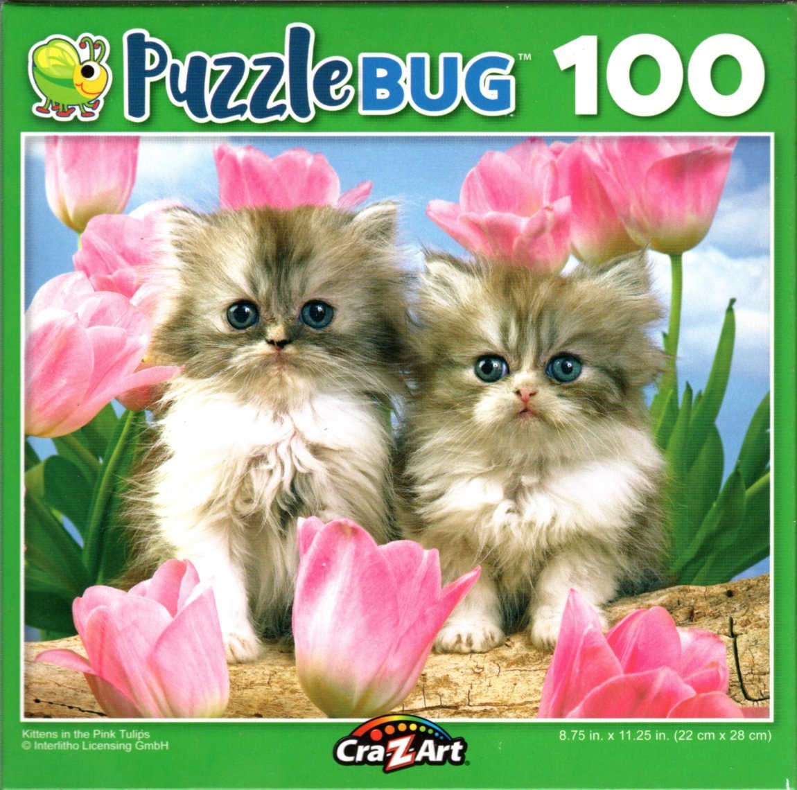 Kittens in The Tulips - Puzzlebug - 100 Piece Jigsaw Puzzle