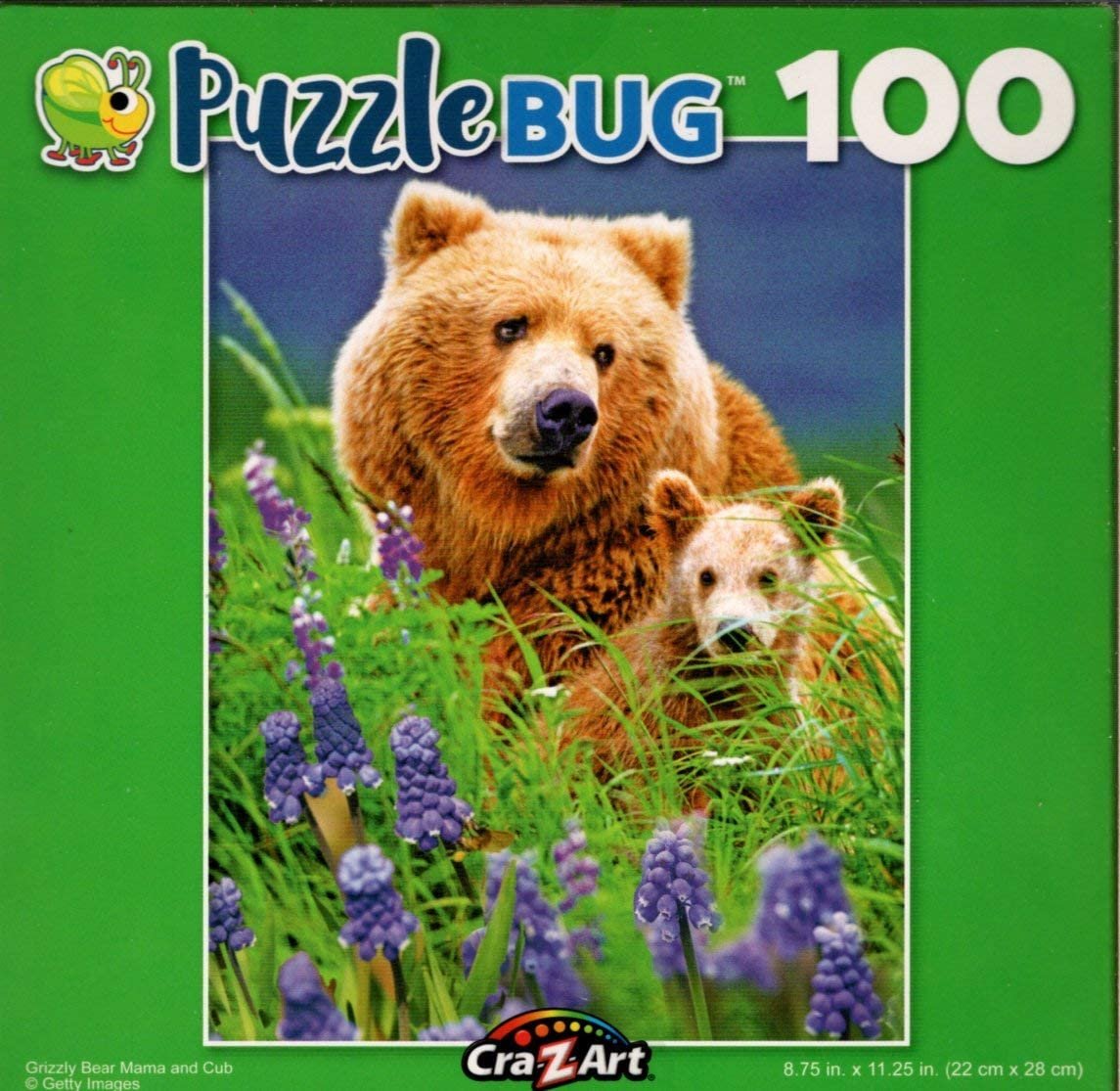 Grizzly Bear Mama and Cub - Puzzlebug - 100 Piece Jigsaw Puzzle